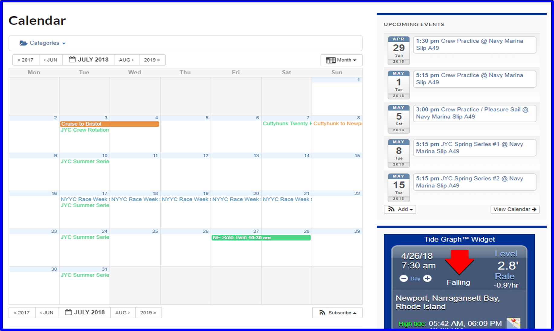 One Button Adds the Boat Calendar to Yours! – J/109 Vento Solare